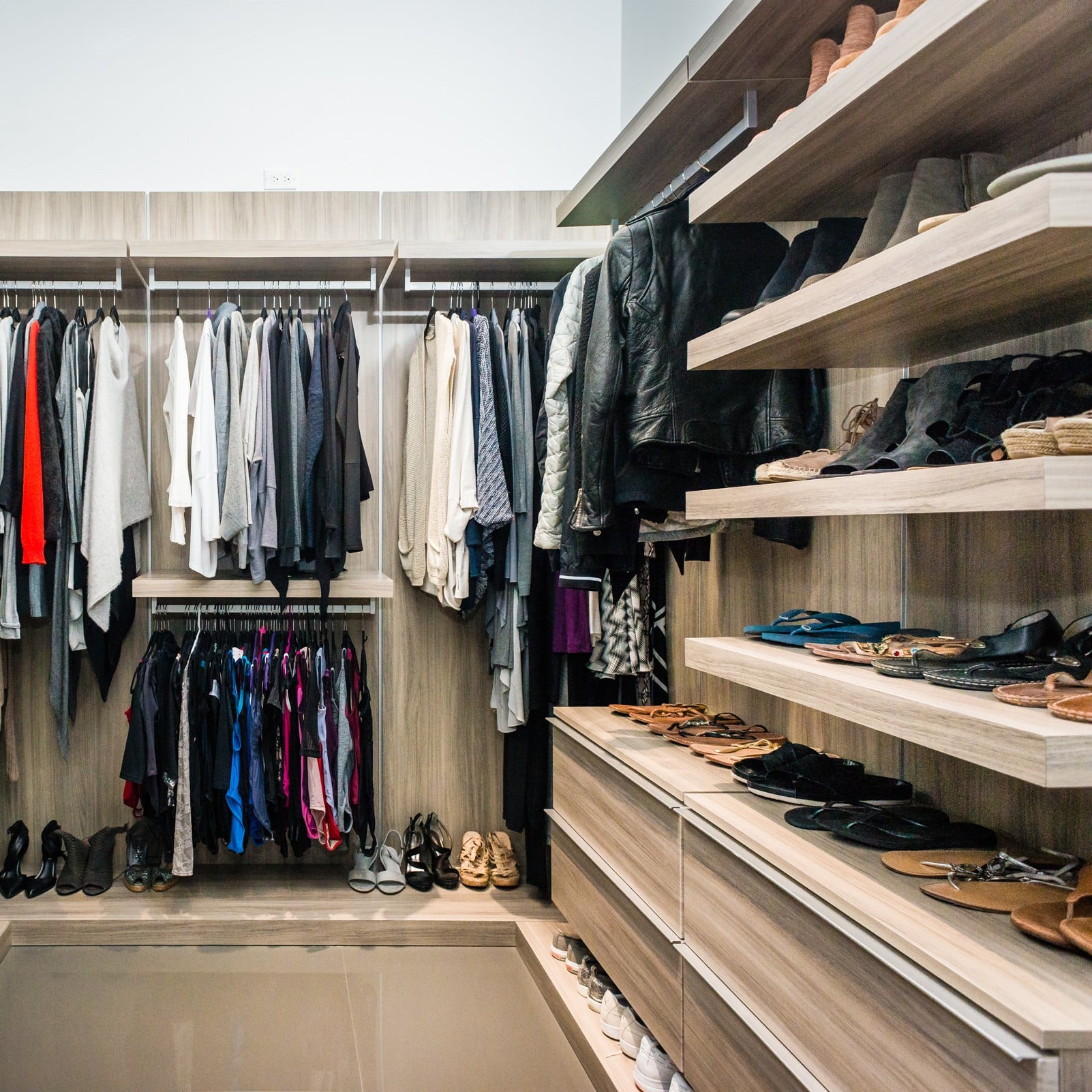 High-End Wardrobe with Integrated Shoe Organizer | JL Closets